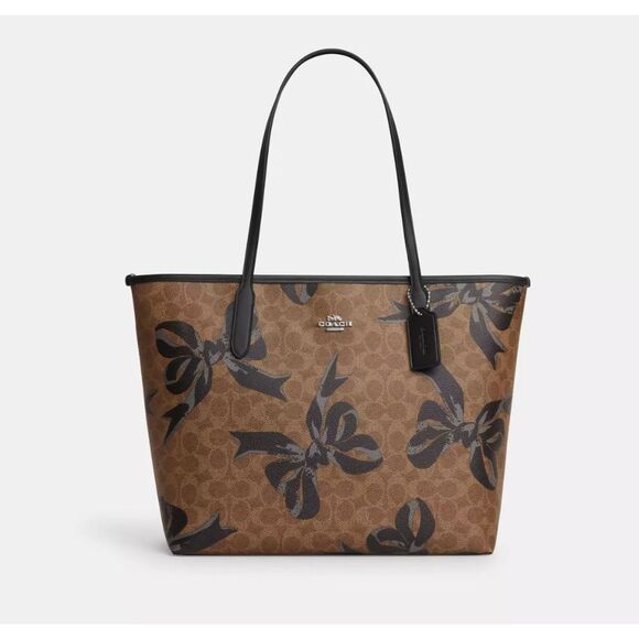 Coach | Bags | Nwt Last One Coach City Tote Bag Signature Canvas Bow ...